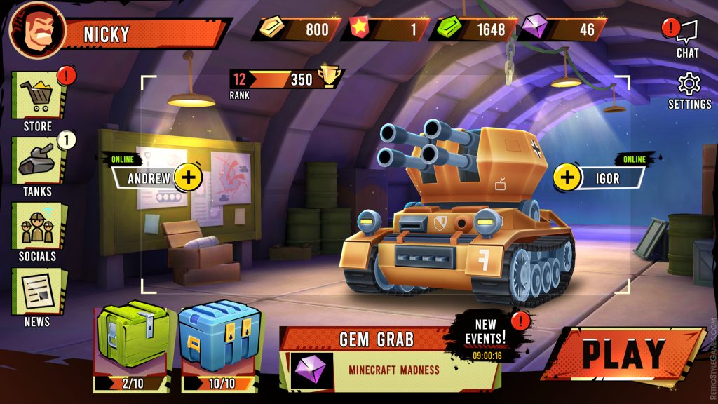 Game Lobby UI Design for Mobile Games | Tanks Brawl