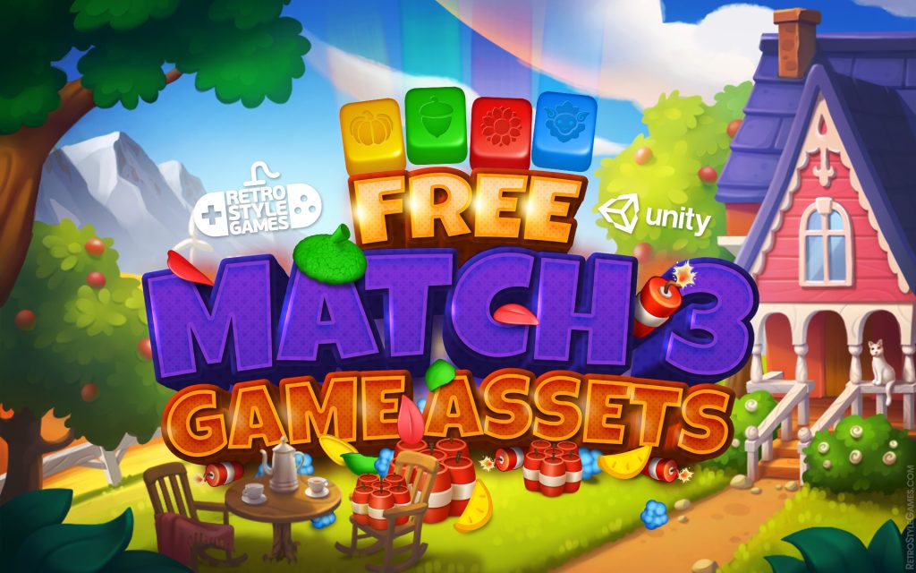 Match-3 Puzzle Game Asset Pack & Unity Background