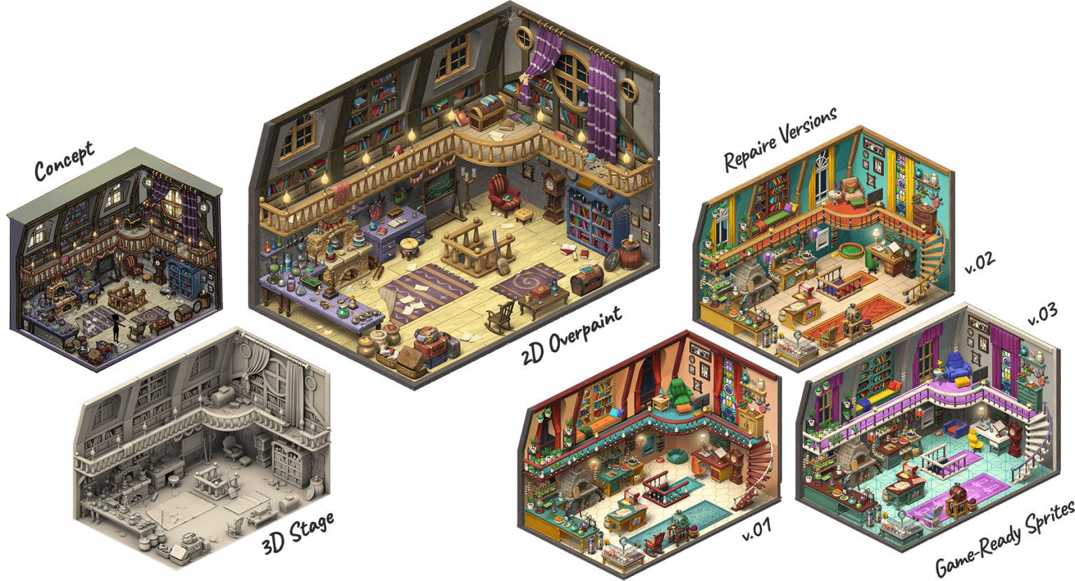 Isometric Sprites for 2D/3D Games: Environment, Characters, Tiles