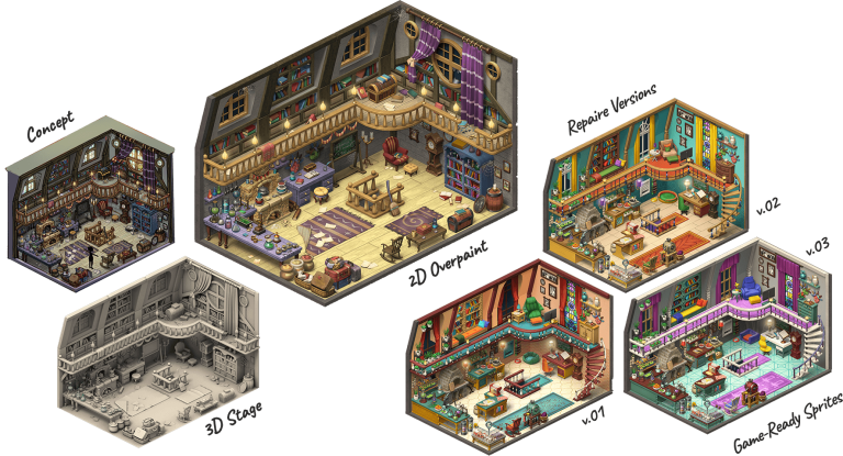 Isometric Sprites for 2D/3D Games: Environment, Characters, Tiles