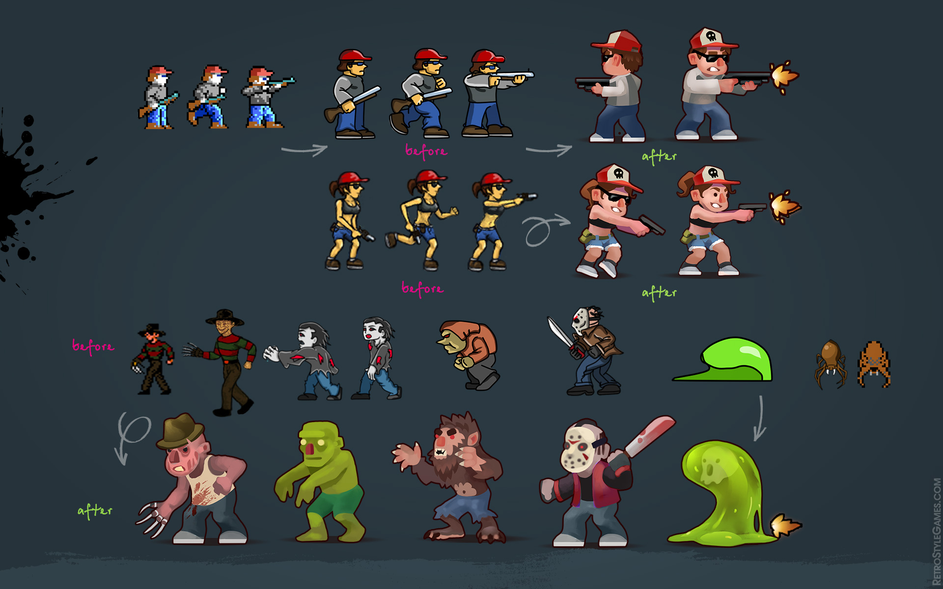 Successful Examples of 2D Characters in 3D Environments