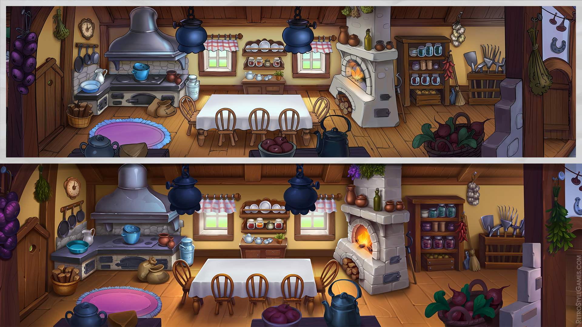 2D Cartoon Backgrounds & UI/UX | Cinderella Solitaire TriPeaks