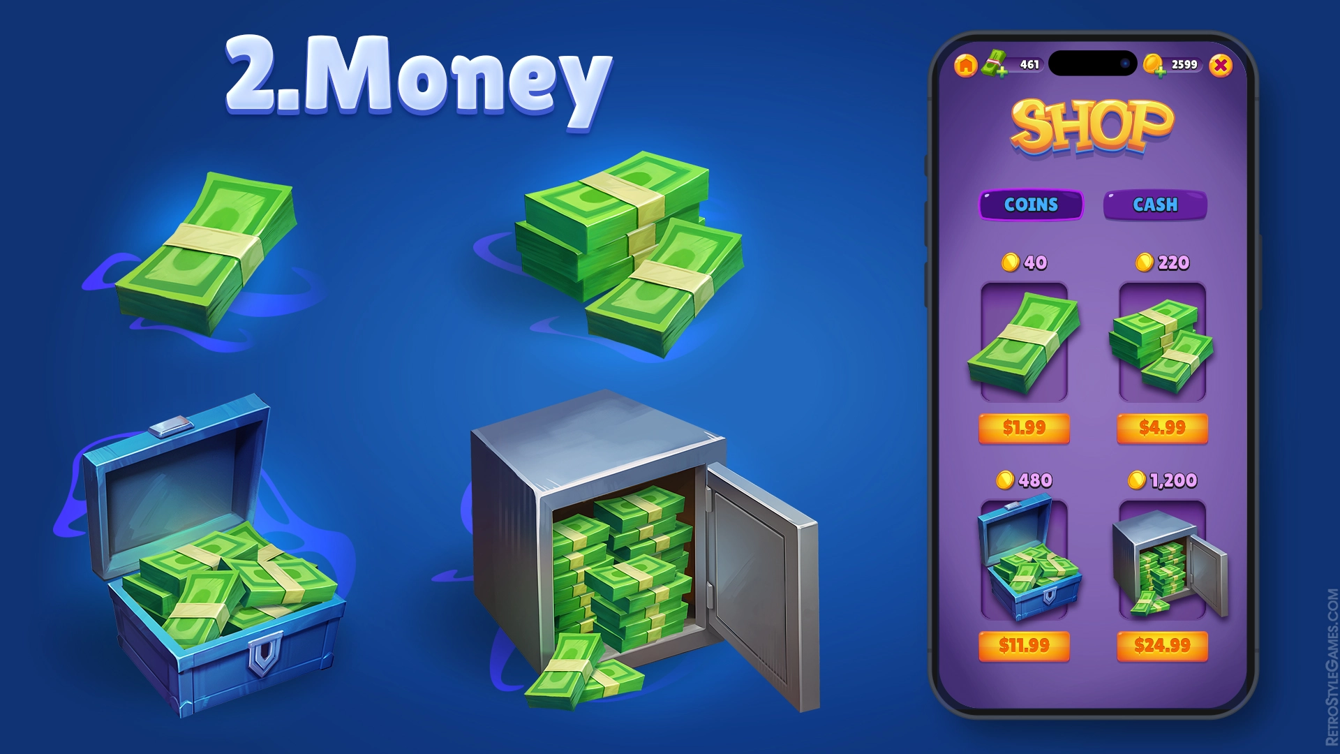 Free 2D Money Assets – Cash & Coin Bundle | Download for Free