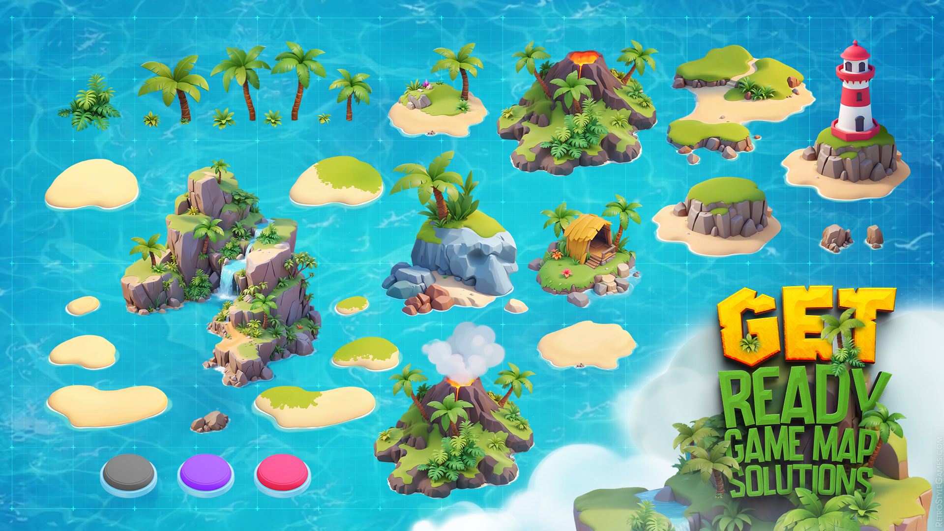 Free Casual Game Level Map Props & Assets | Free Download